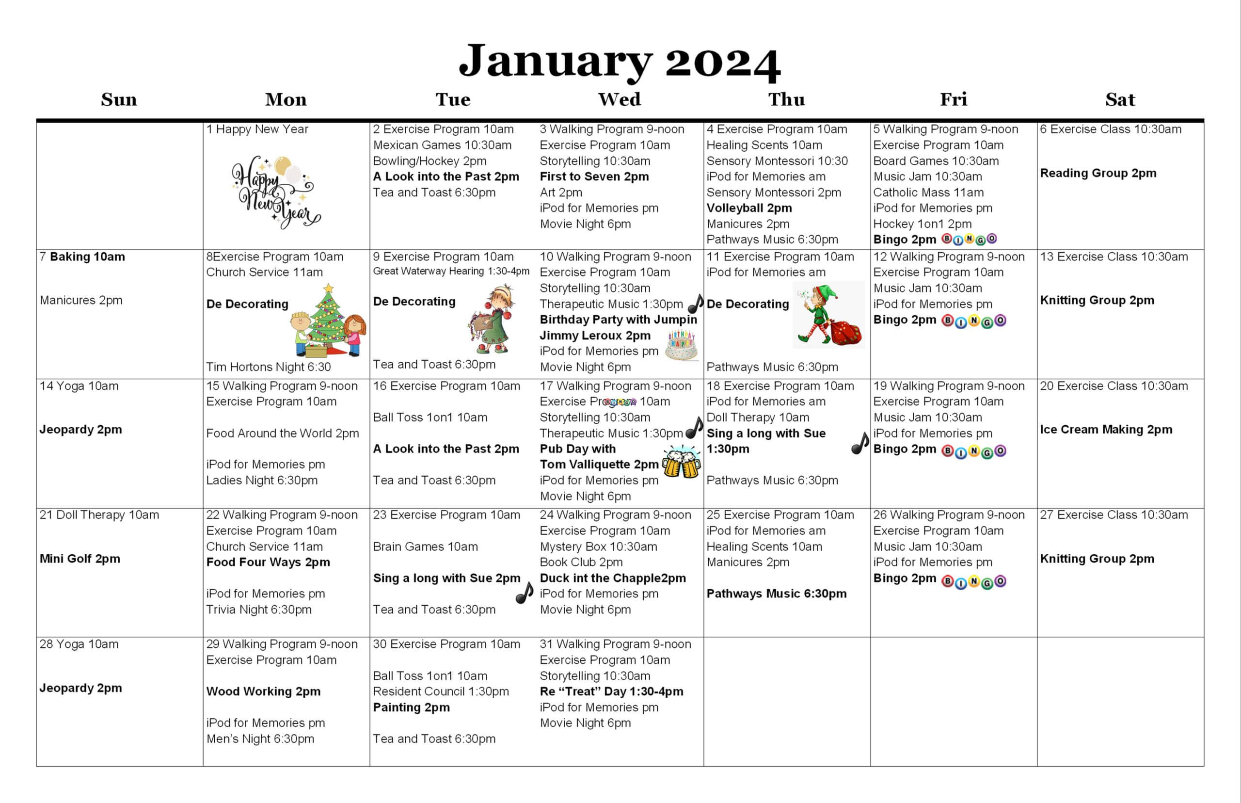 Resident Calendar - Sherwood Park Manor