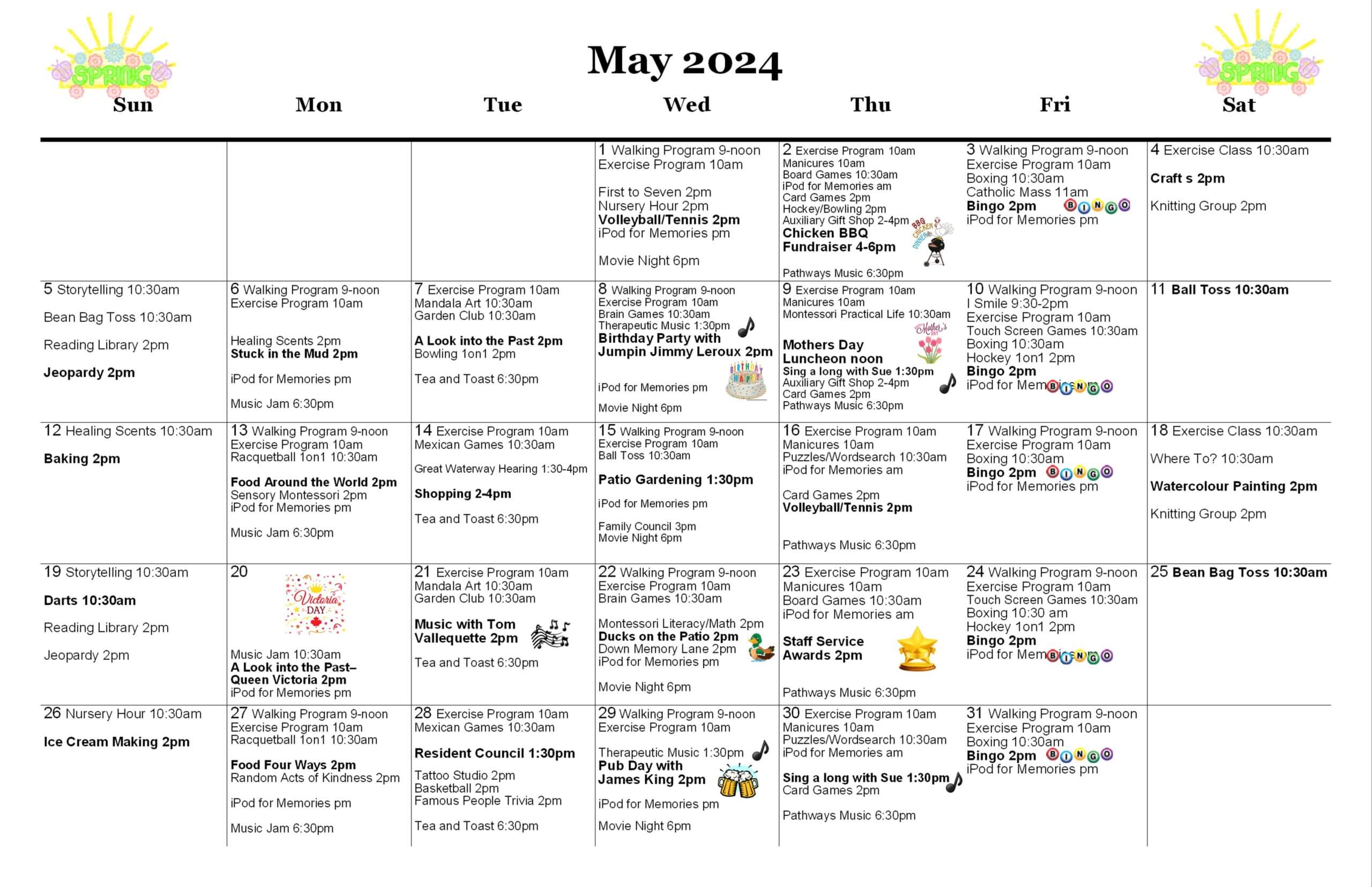 Resident Calendar - Sherwood Park Manor