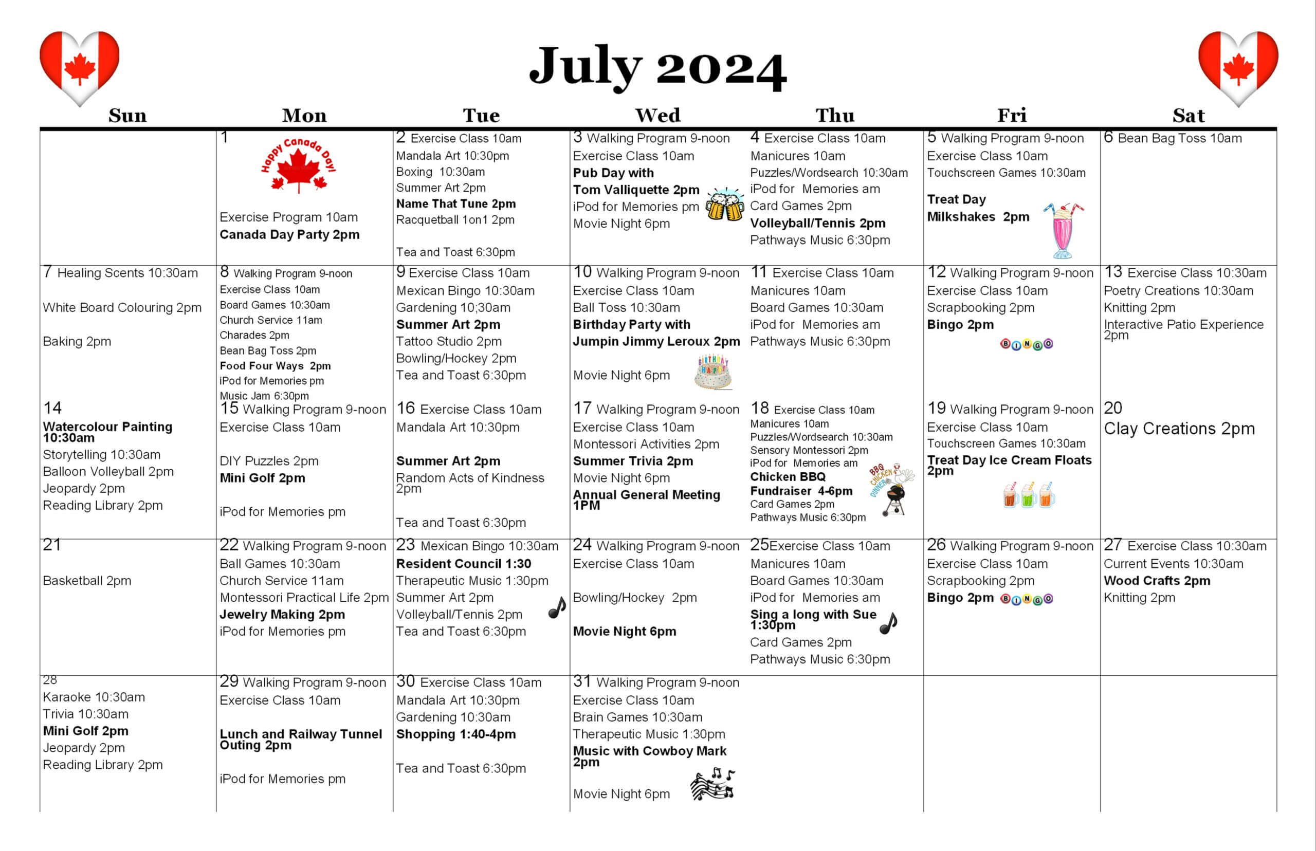 Resident Calendar - Sherwood Park Manor