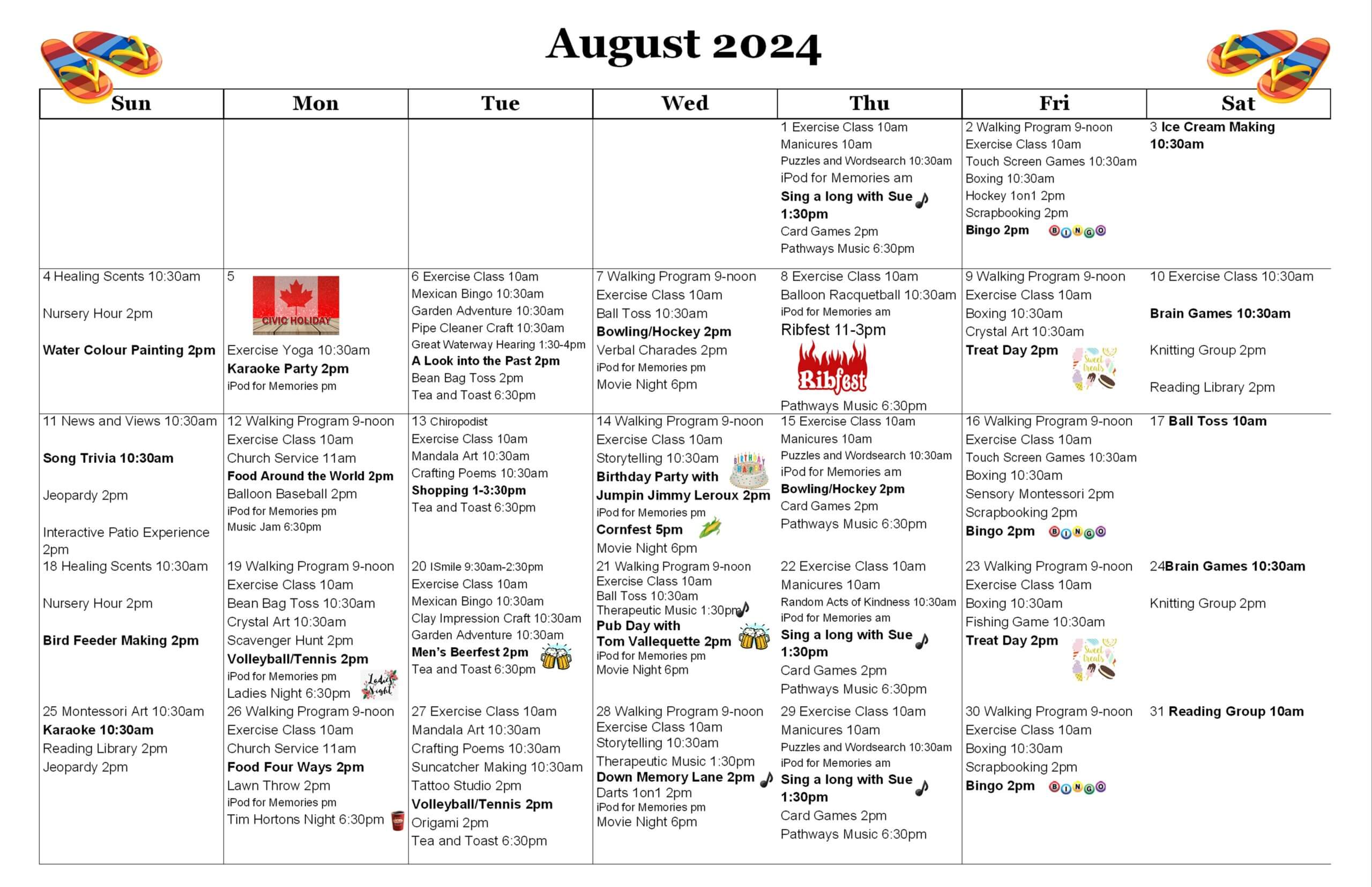 Resident Calendar - Sherwood Park Manor
