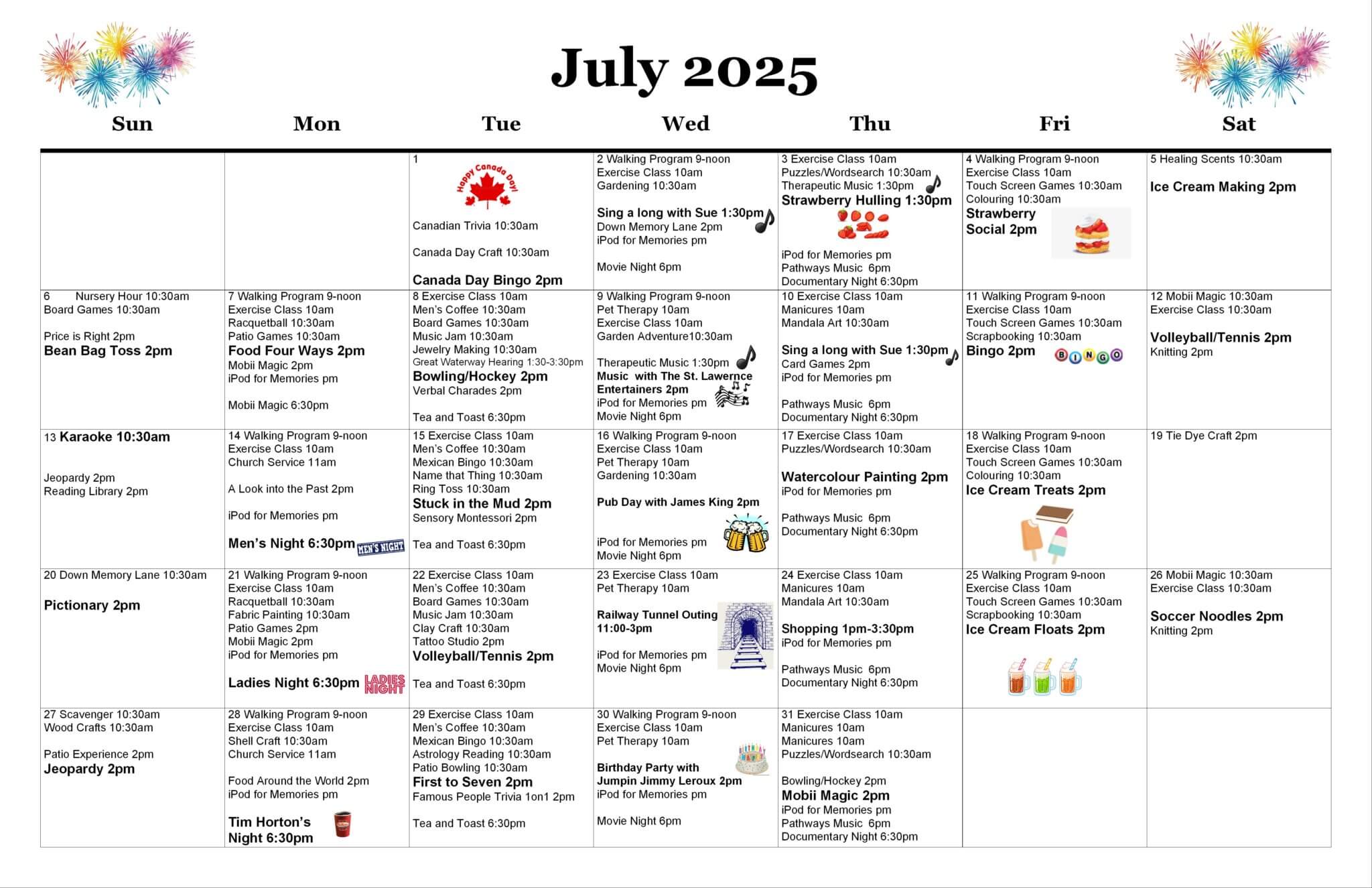 Resident Calendar - Sherwood Park Manor